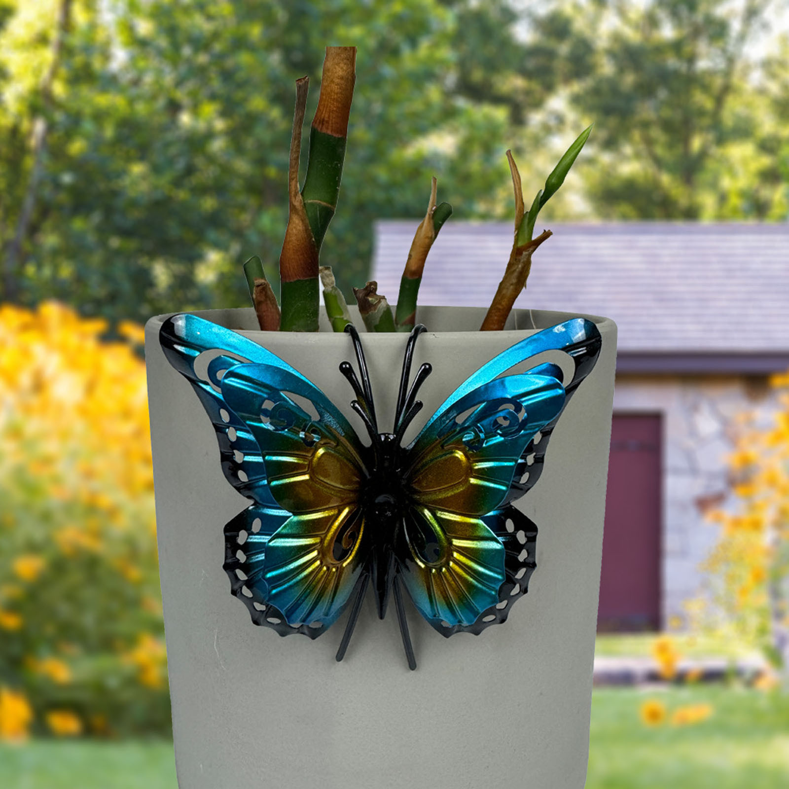 Bmnokb Plant Pot Decorations, Flower Pot Decorations, Metal Colorful ...