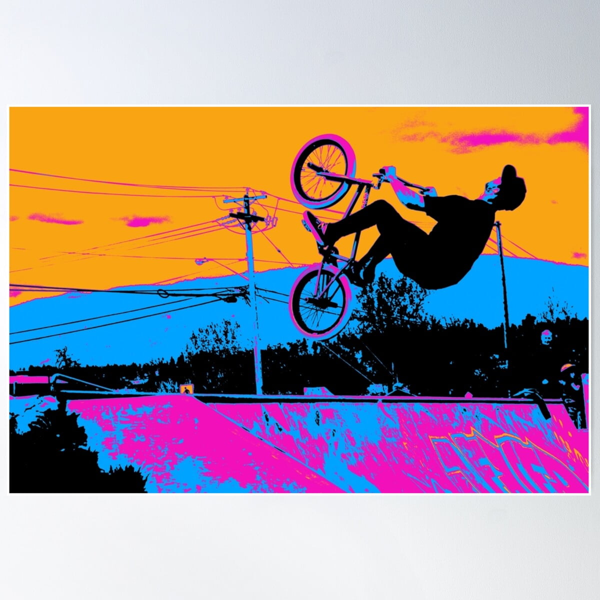 Bmx Back-Flip Poster Wall Art, Modern Wall Decor, 8x12 UNFRAMED ...