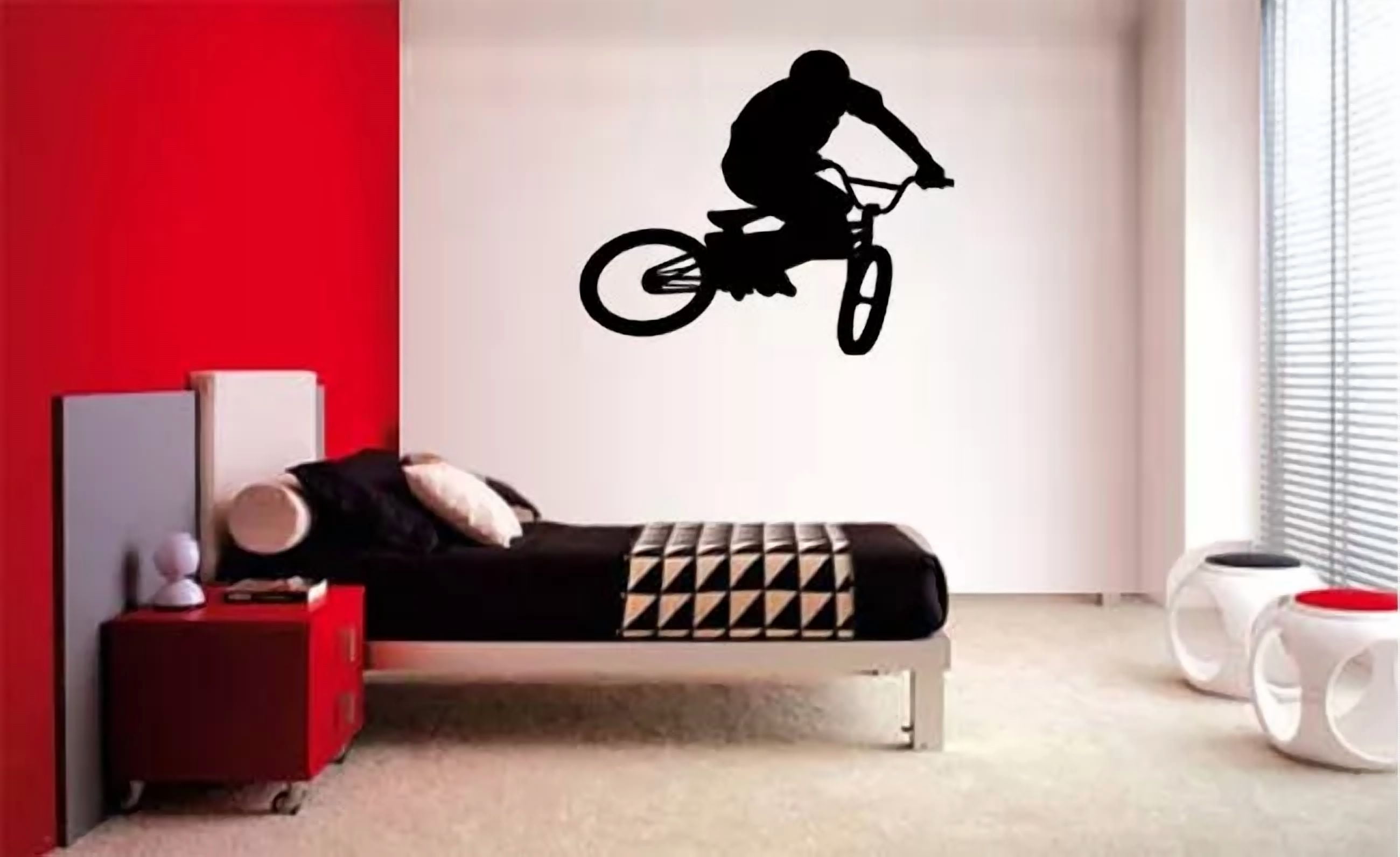 Bmx Bike Boys Bedroom Bicycle Vinyl Wall Decal Room Decor Lettering ...
