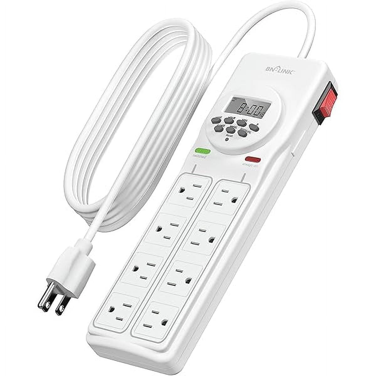 Bn-Link 8 Outlet Surge Protector With 7-Day Digital Timer (4 Outlets ...