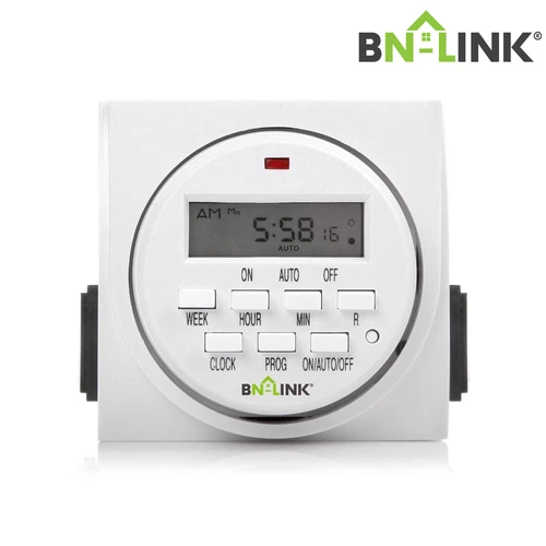 Bn-Link Heavy Duty Digital Electric Programmable Dual Outlet Timer Plug Indoor - Walmart.com