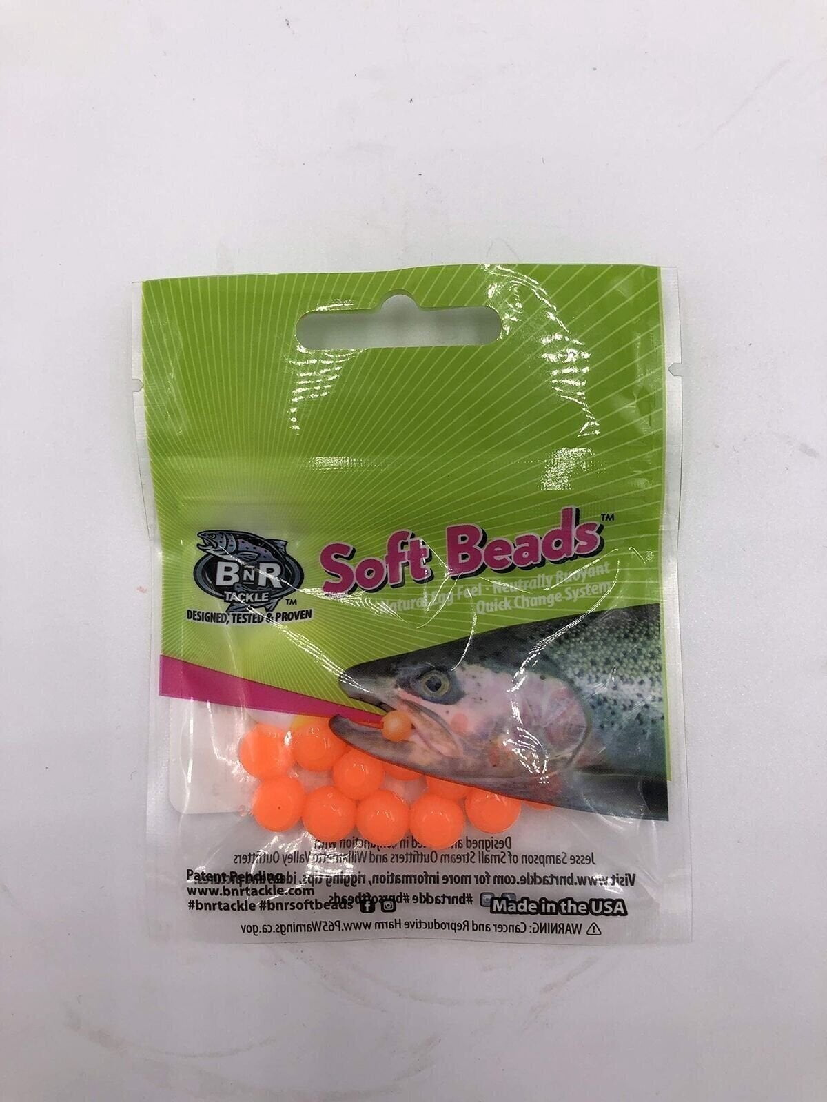 BnR Tackle SBSHR8 Soft Beads, 8 mm, Shrimp, Neutral Buoyancy, 15/Pack ...