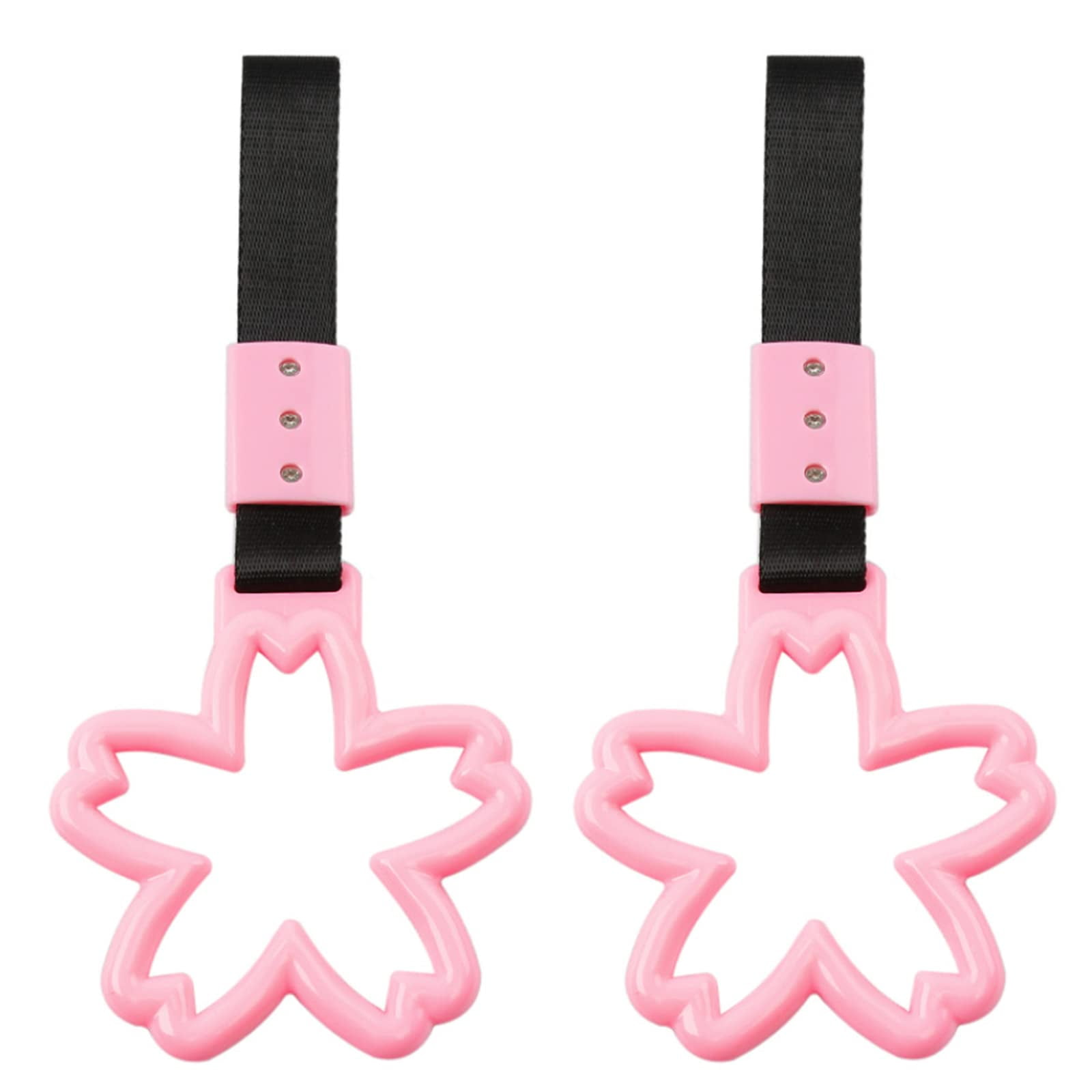 Bnapott 2 Pieces Car IFF17 Handle Ring, Sakura Shaped Handle Hand Strap ...