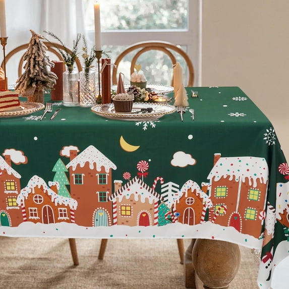 Bnejvif Christmas Tablecloth Rectangle Xmas Table Cloth for Dining ...