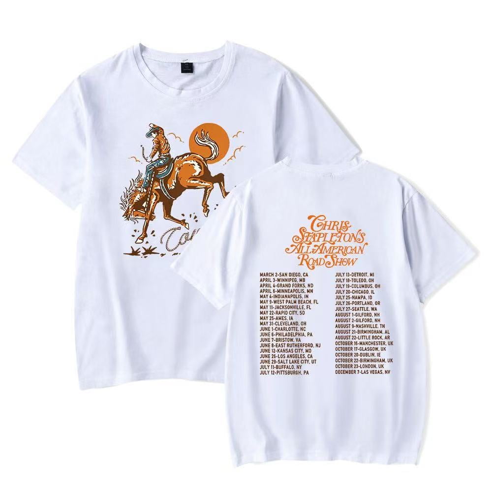 Bngkauyexdc Chris Stapleton Tour Merch Vintage T-Shirt Unisex Short ...