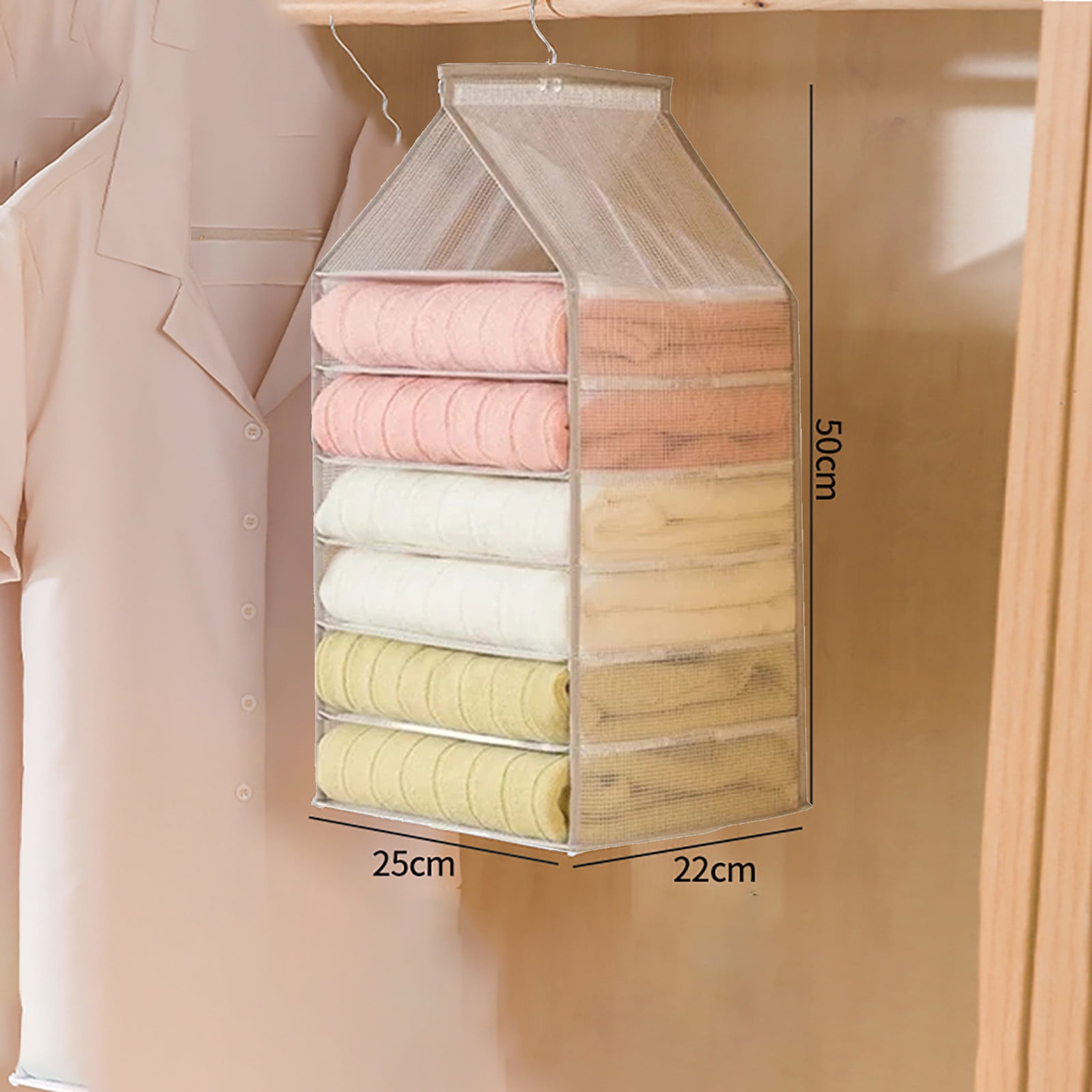 Bnnlsa 6 Layering Storage Hanging Bag Clothing Divider Bag Super Long ...