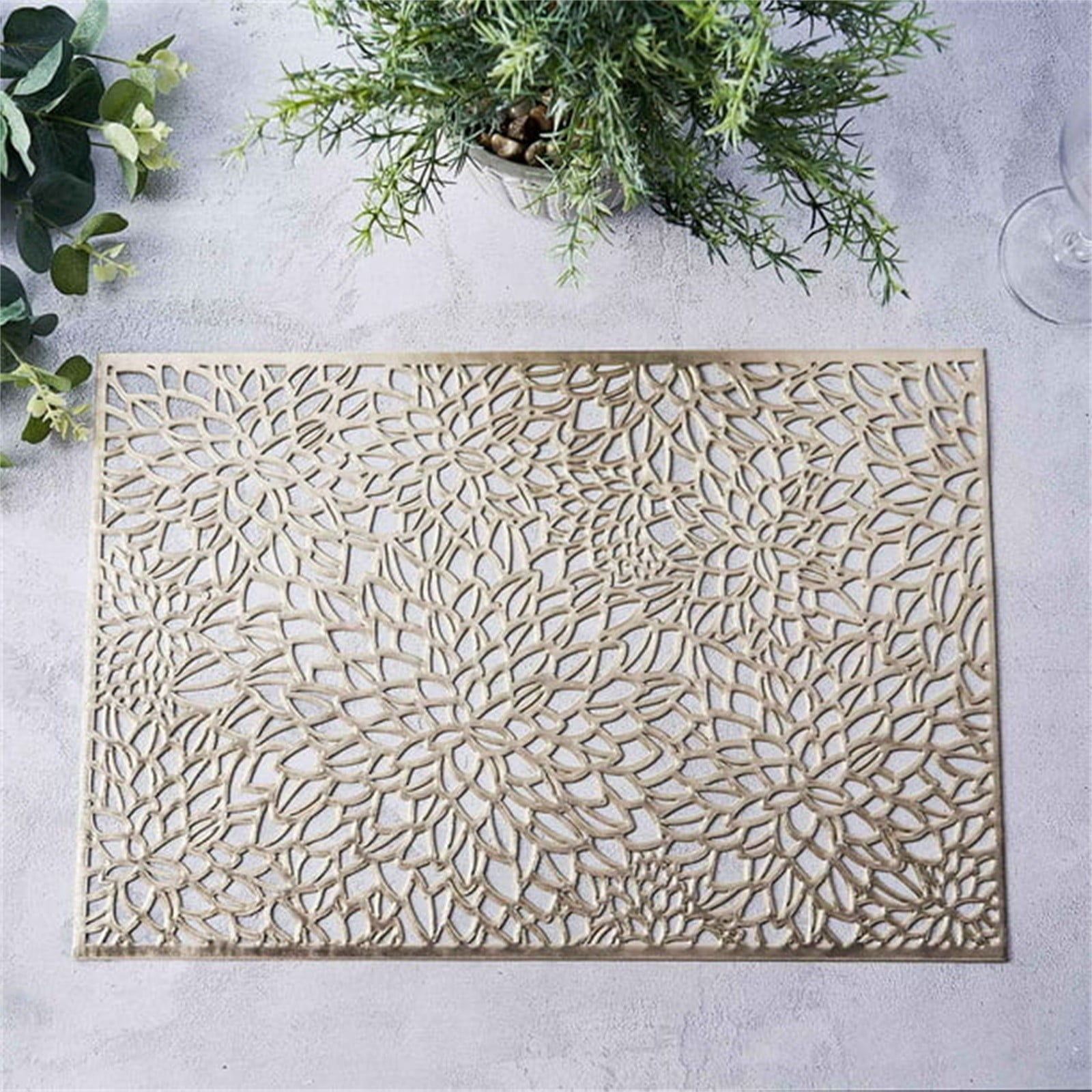 Bnnlsa Placemat 6 Pcs Heat Insulation Mat Western Food Mat Pvc Hollow ...