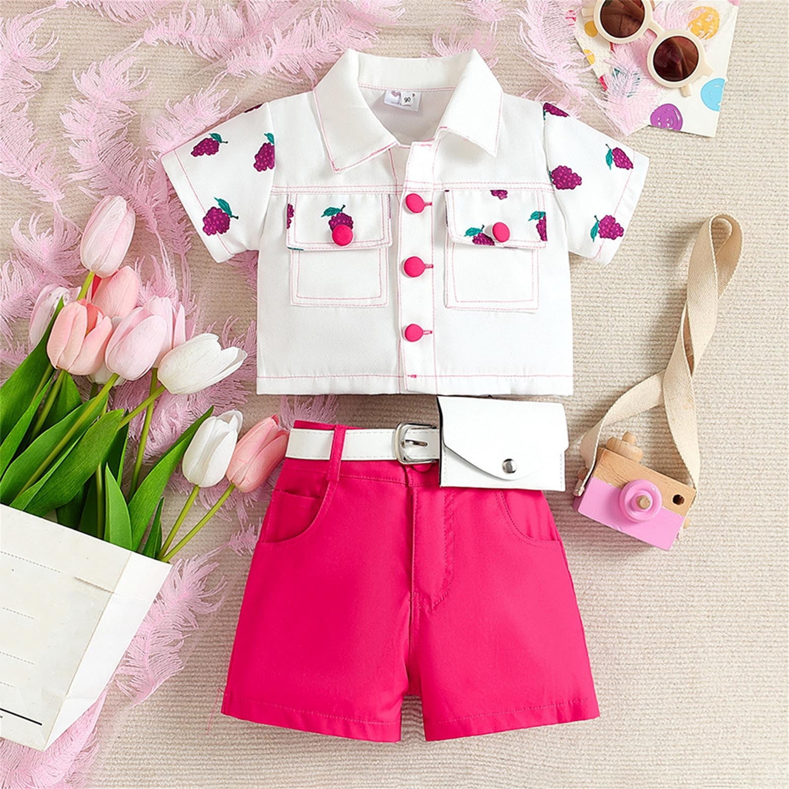 Bnwani 2PC Baby Girl's Clothing Fashion Girls' Casual Short Sleeve Tops ...