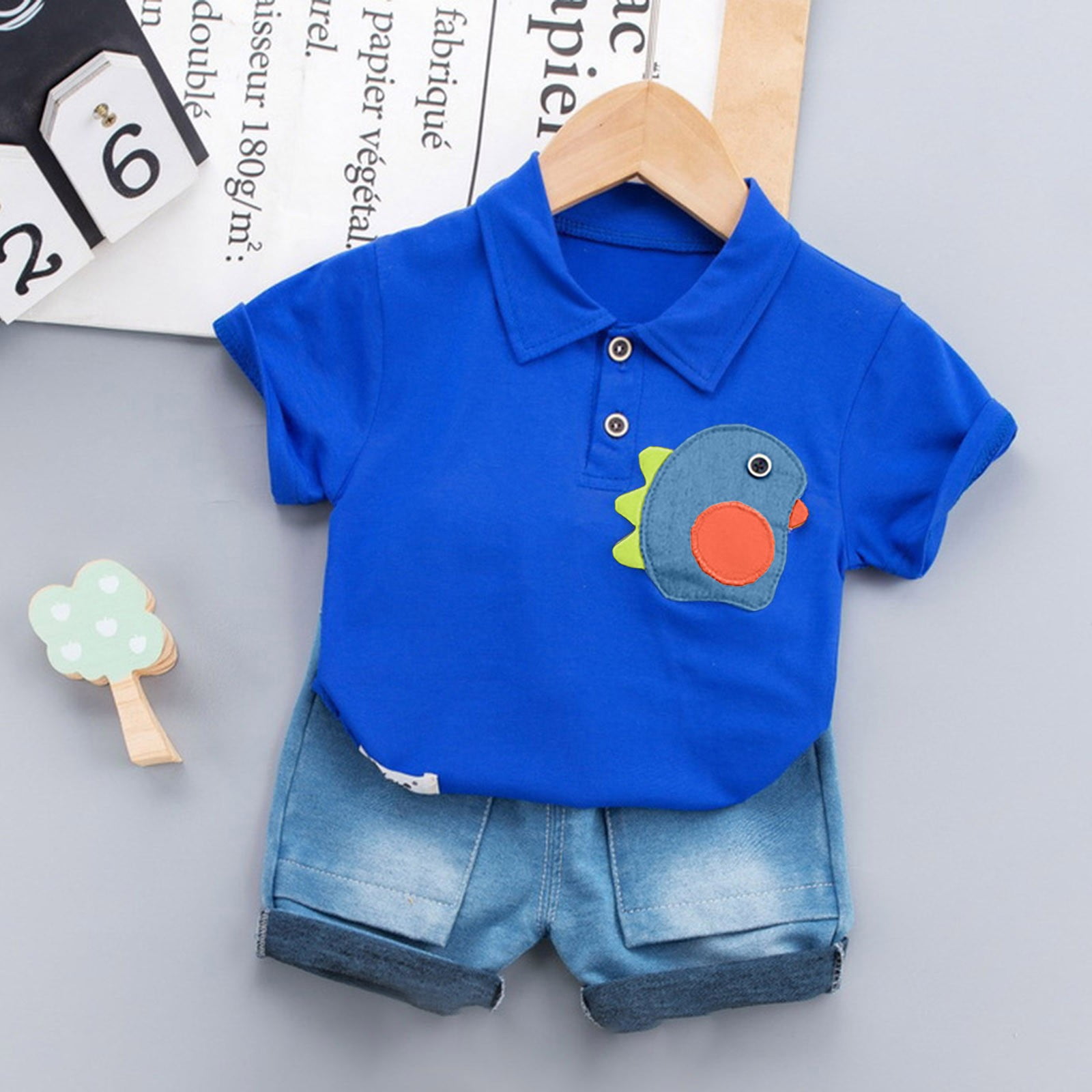 Bnwani 2PC Plus Size Clothing Boys sleeved Printed Short-sleeved Casual ...