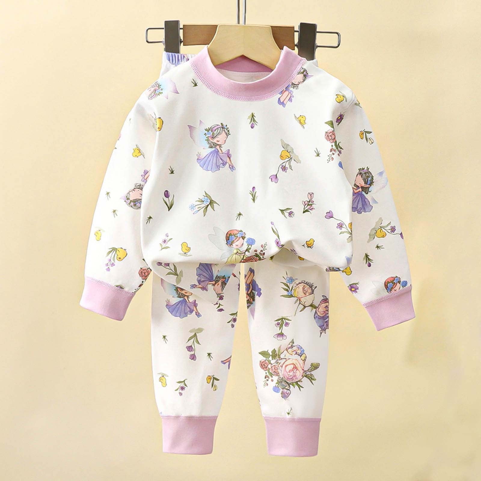 Bnwani Big Kid Pajamas Set Set Girls Summer Fall Crew Neck Long Sleeve ...