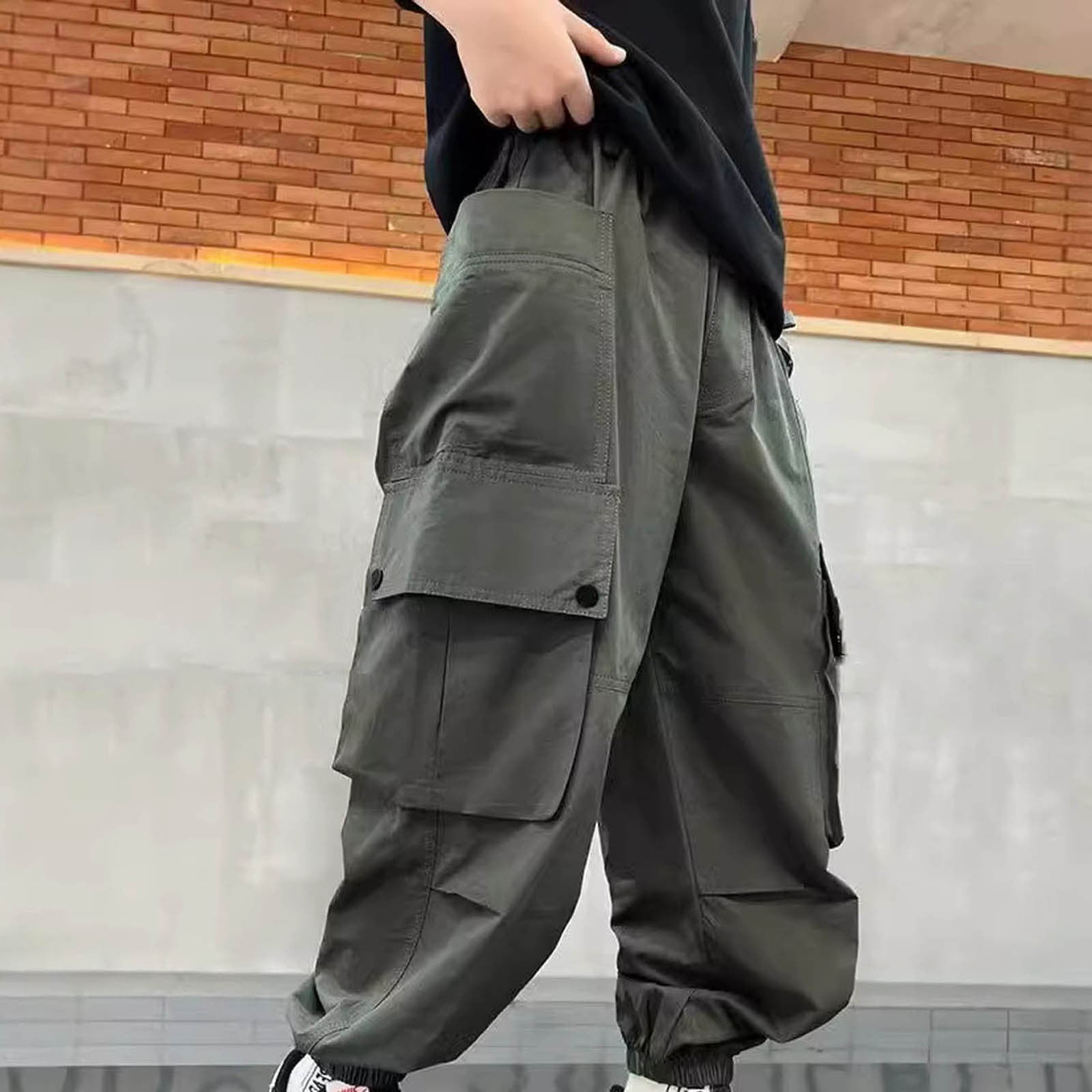 Bnwani Boys Cargo Jogger Pants Work Casual Long Loose Cargo Bunches ...