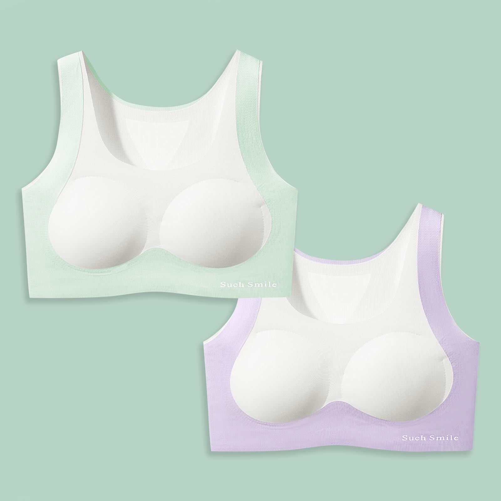 Bnwani Bras Girls Seamless Comfortable Adolescence Camisole Solid Bra ...