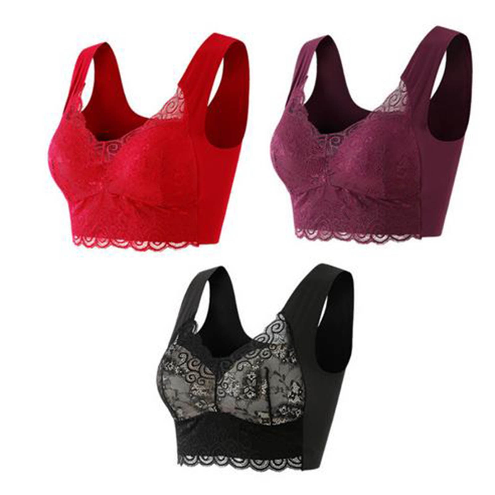 Bnwani Bras for Women Bralette Large Bust Lace Beauty Back Solid Strap ...