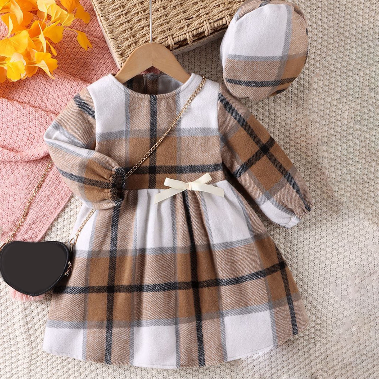 Bnwani Casual Skirts for Girl Fashion Plaid Dress Princess The Same ...