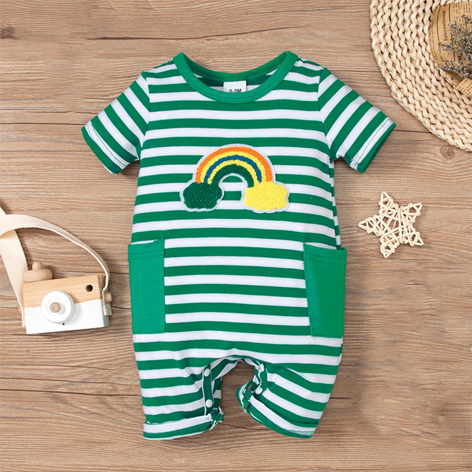 Bnwani Clothing Set for Child Baby Girls Boys Sleeve Short Striped ...