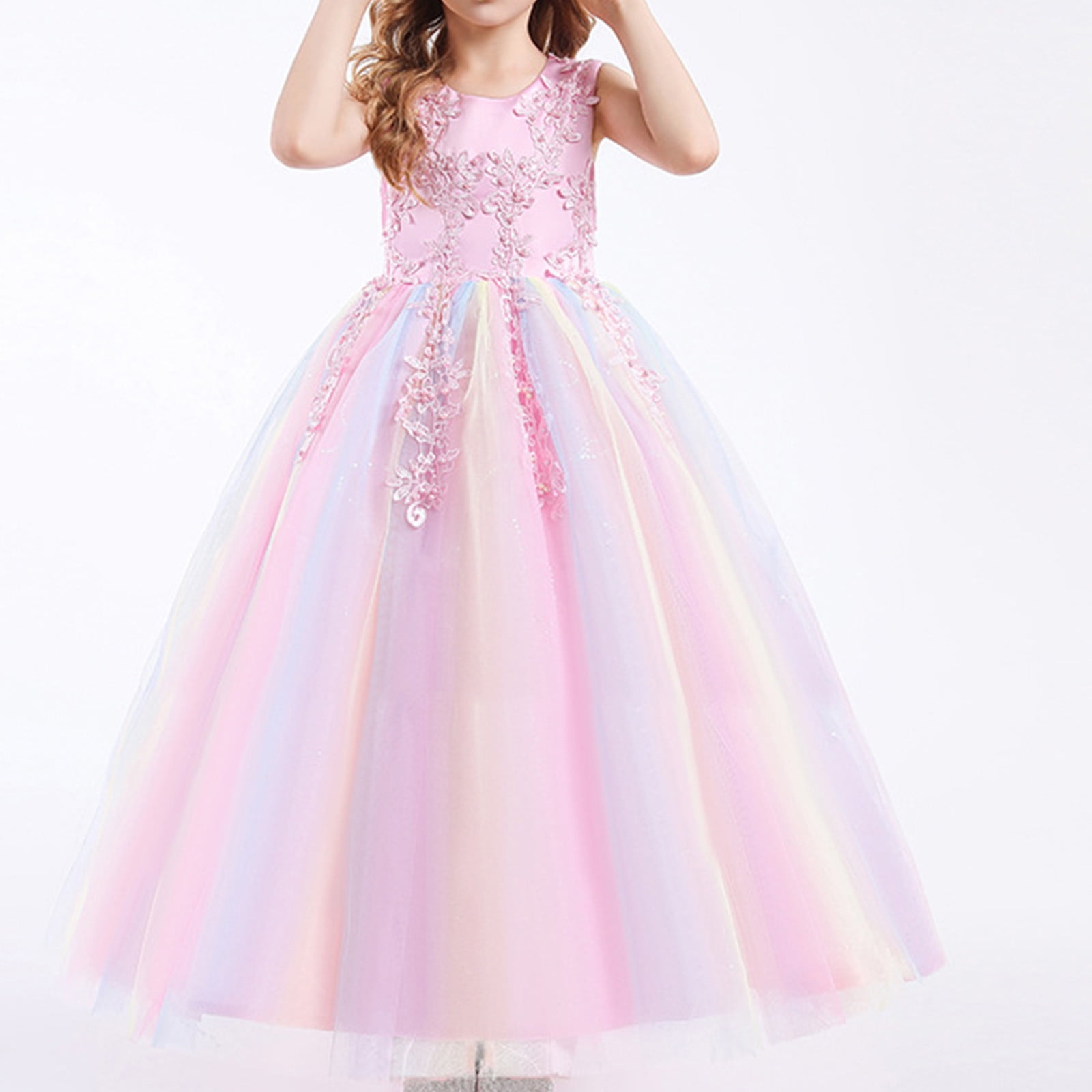 Bnwani Dresses Girl Flower Tulle Dress Princess Pageant Birthday Party ...