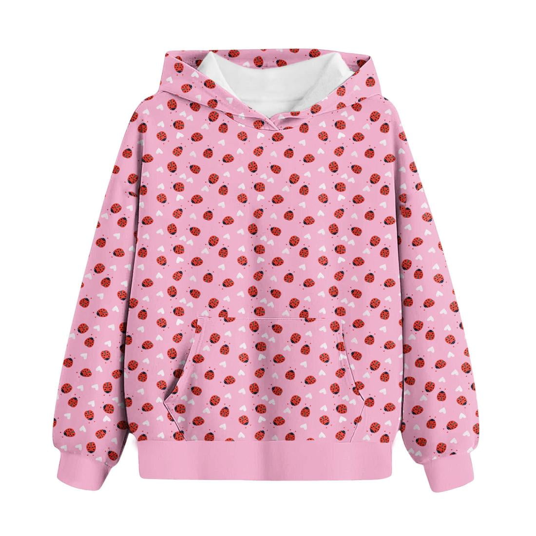 Bnwani Hoodies for Girls Crew Neck Long Sleeve Pockets Short Sweatshirt ...