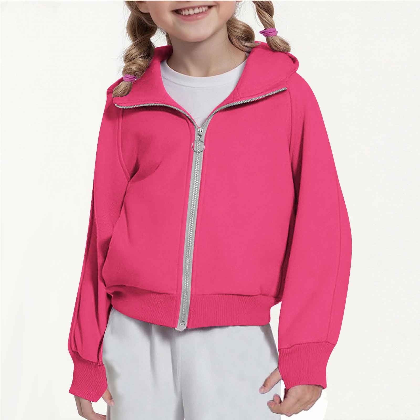 Bnwani Hoodies for Girls Long Sleeve Pockets Zip Up Crop Sports ...