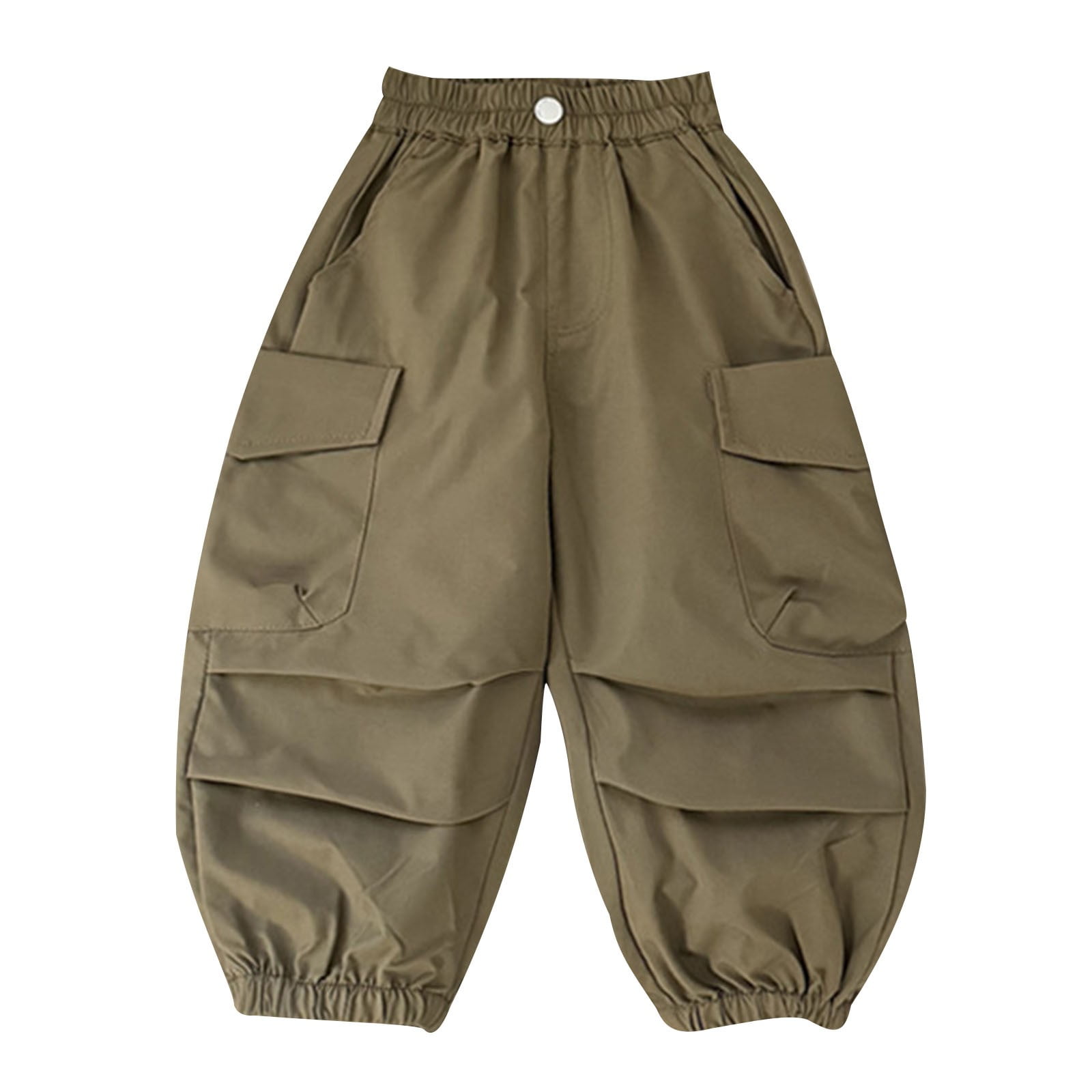 Bnwani Kids Cargo Pants Boys Work Long Loose Cargo Solid Pockets Pants ...