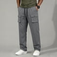 Bnwani Men Pants Casual Cargo Button with Multi Pockets Drawstring ...