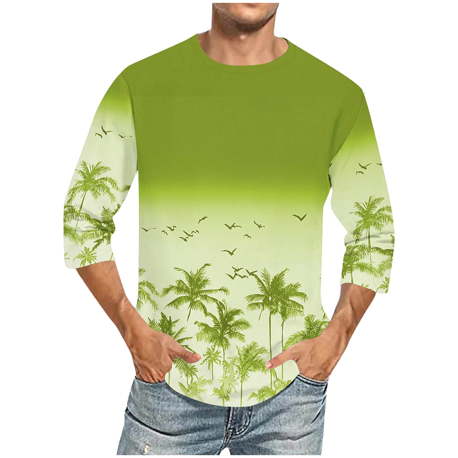 Bnwani Men Shirts Moisture-Wicking Breathable Tee Solid Color Shirts ...