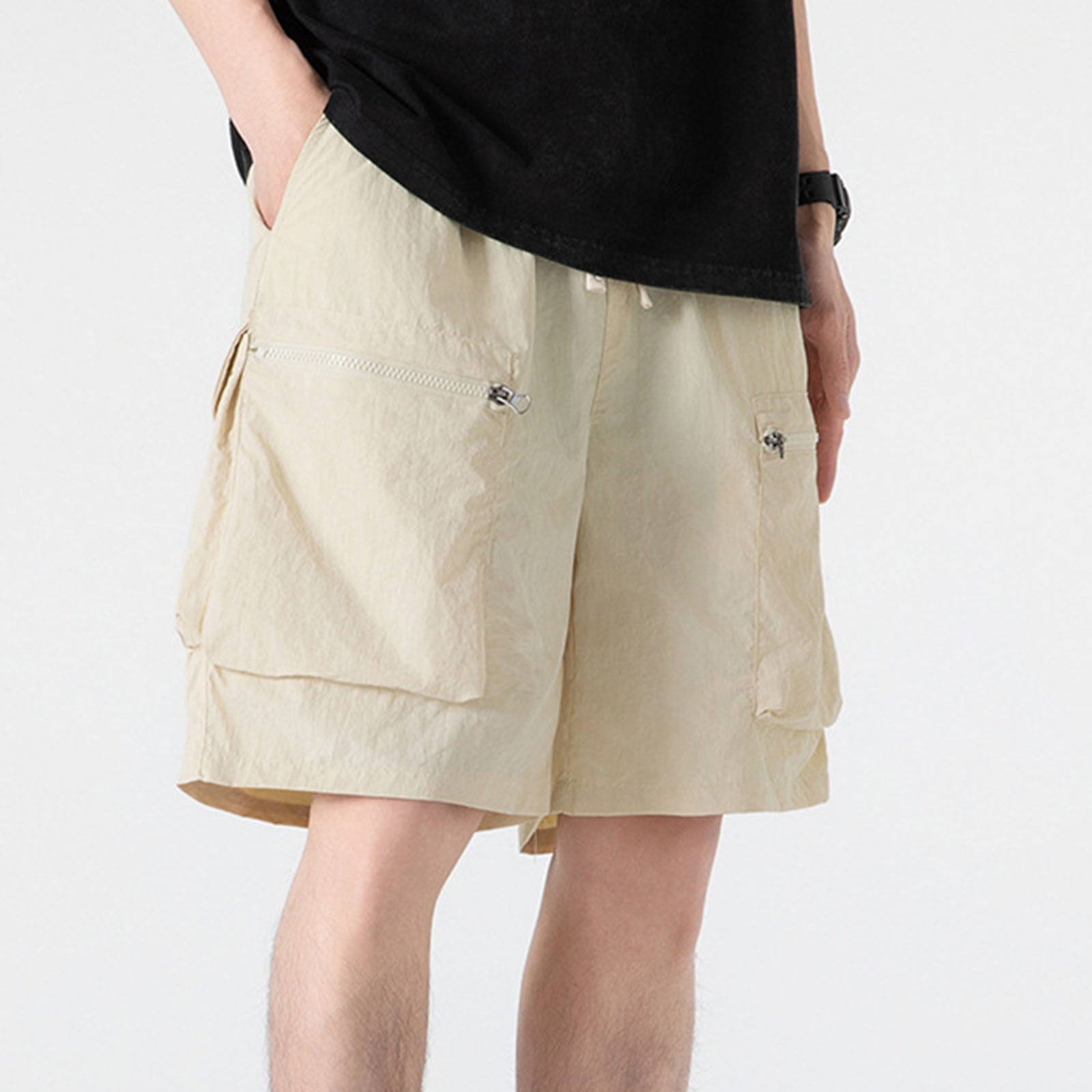 Bnwani Men's Cargo Shorts Drawstring Relaxed Fit Men's Shorts Fashion ...