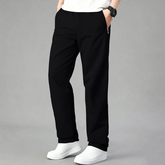 Bnwani Mens Pants Casual Cargo Drawstring Elastic Waist with Zipper ...