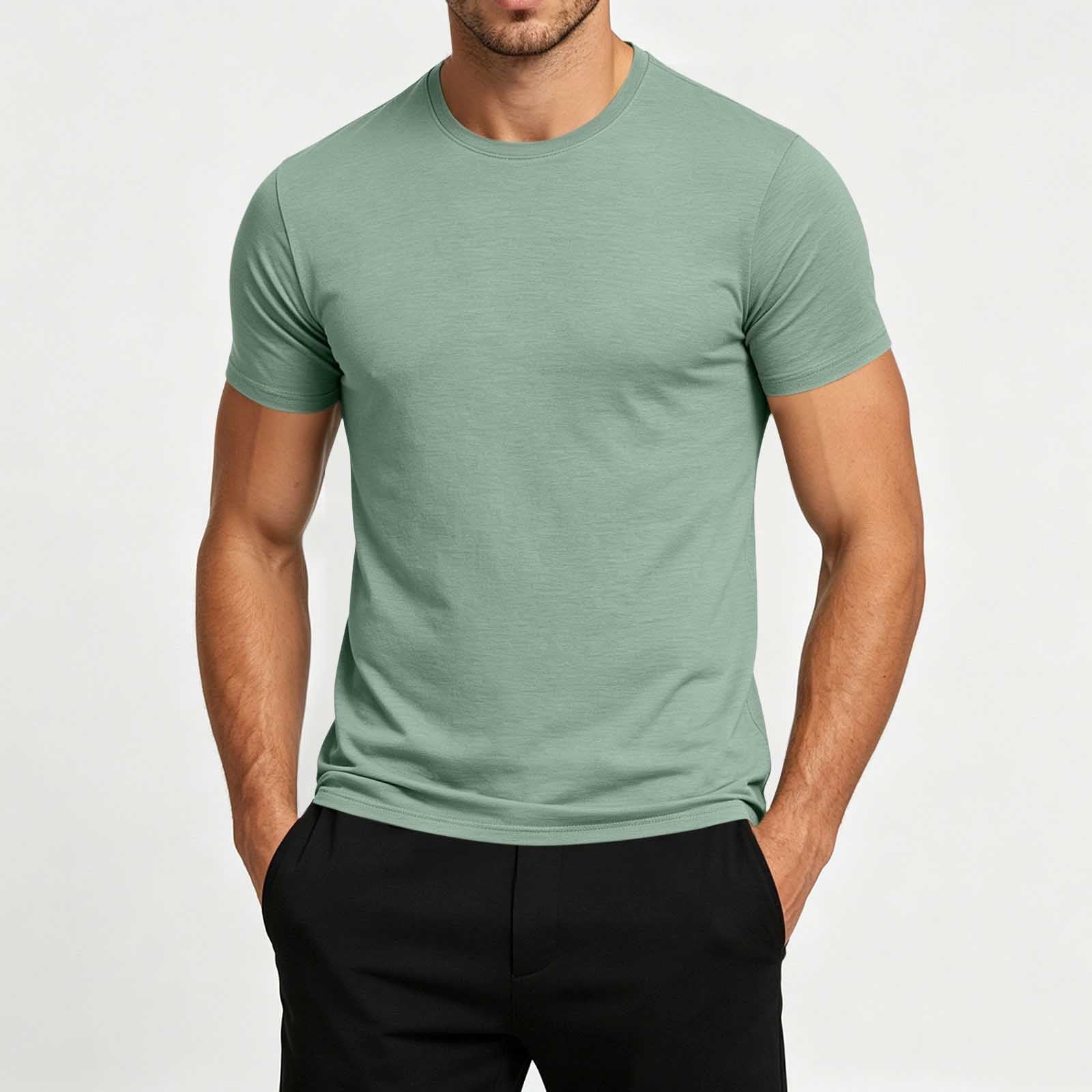 Bnwani Mens Shirts Moisture-Wicking Comfortable Shirts for Men Solid ...