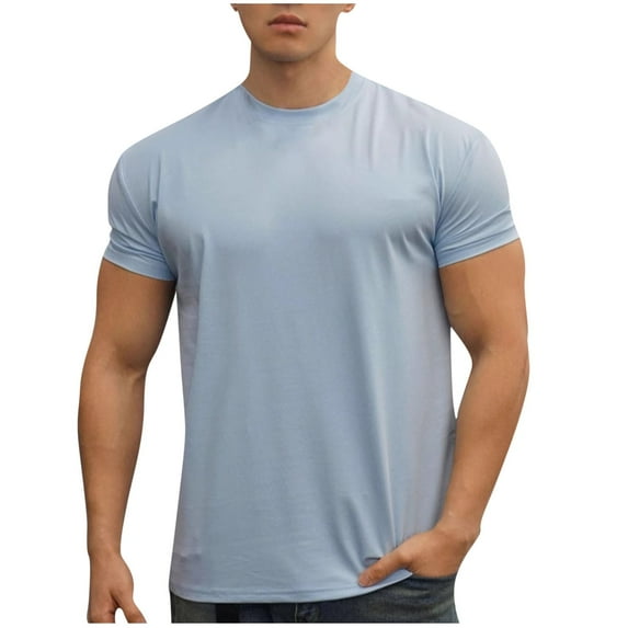 Bnwani Mens Shirts Moisture-Wicking Tee Quick Dry Solid Color Shirts ...