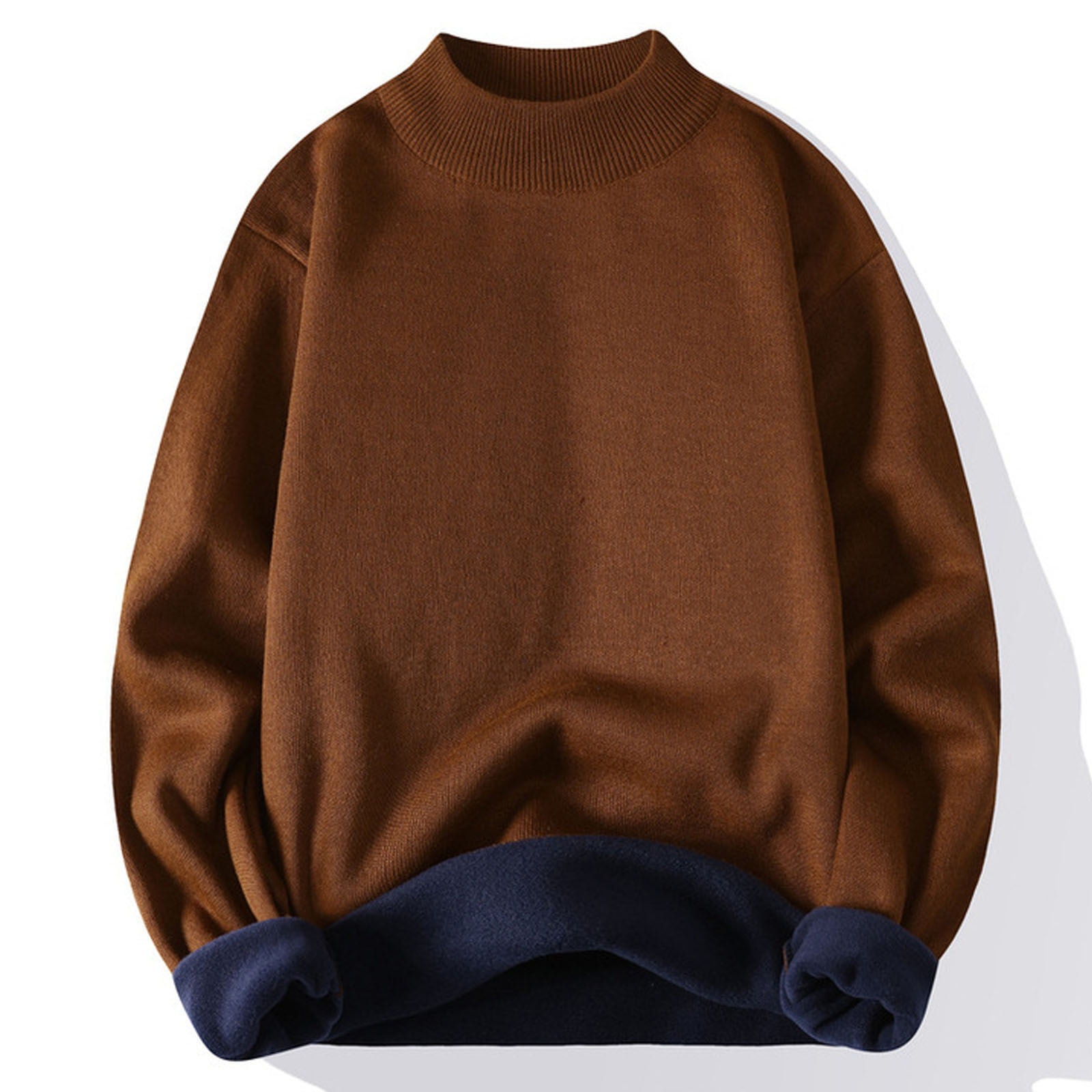 Bnwani Mens Sweaters Coffee Pullover Winter New Warm Solid Color ...