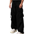 Bnwani Pants for Men Casual Drawstring Loose Wide Leg Pleated with ...
