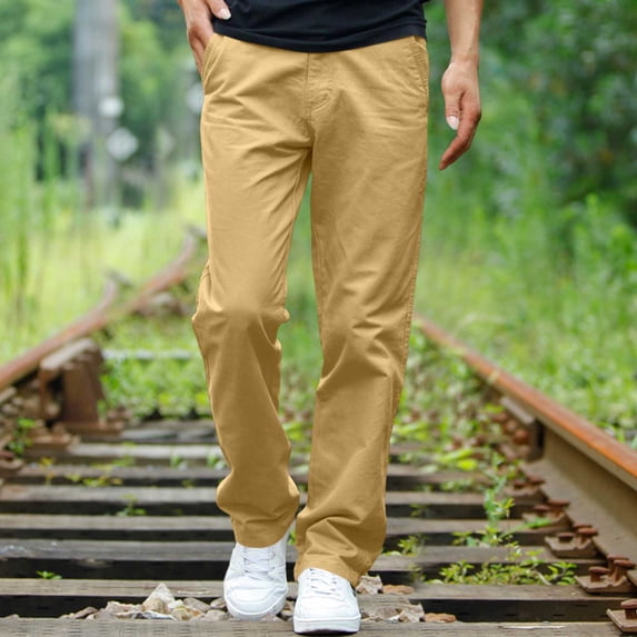 Bnwani Pants for Men Fashion with Multi Pockets Zipper Straight Leg ...