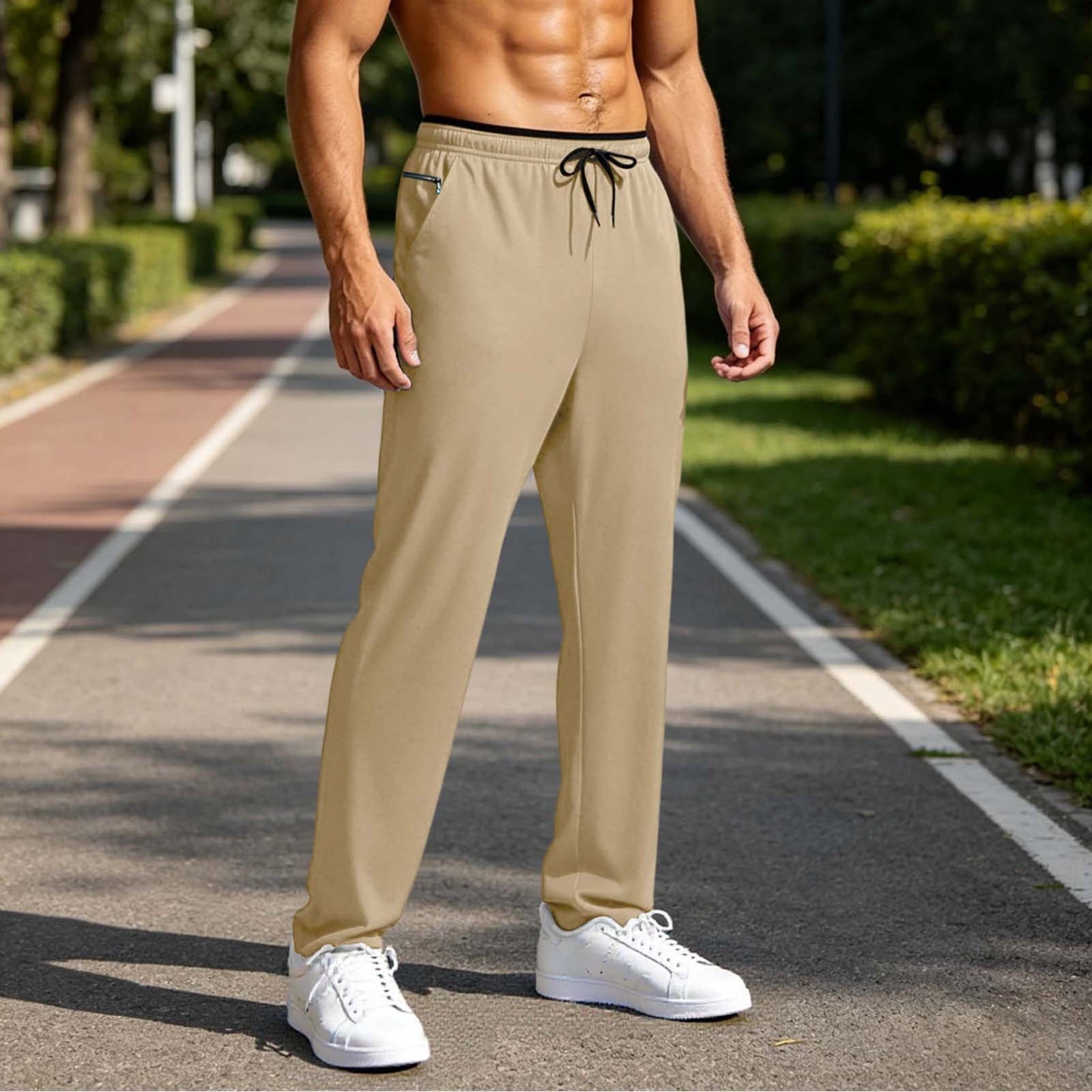 Bnwani Pants for Men Fashion with Pockets Running Solid Color ...