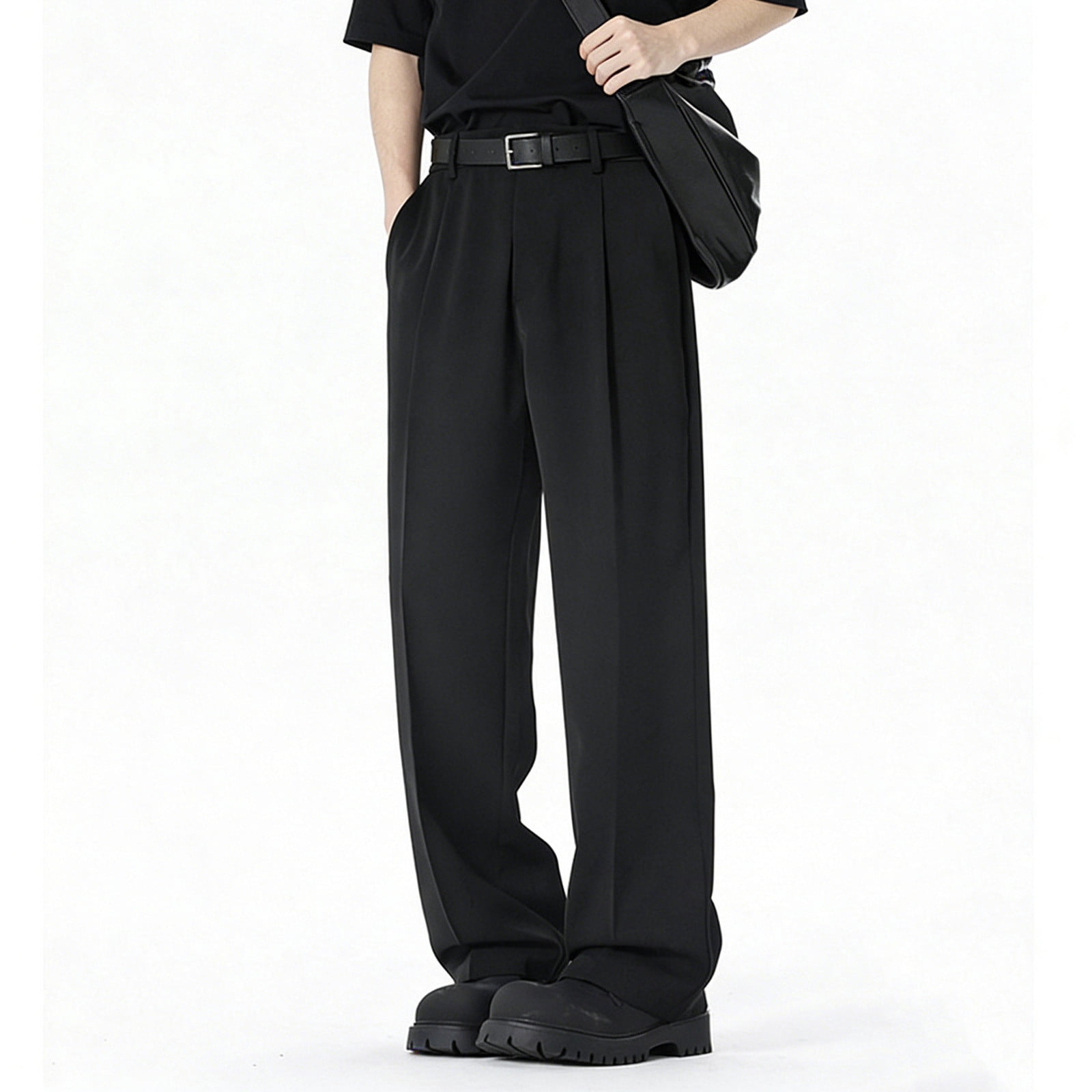 Bnwani Pants for Men Fashion with Pockets Straight Leg Soft Dress Pants ...