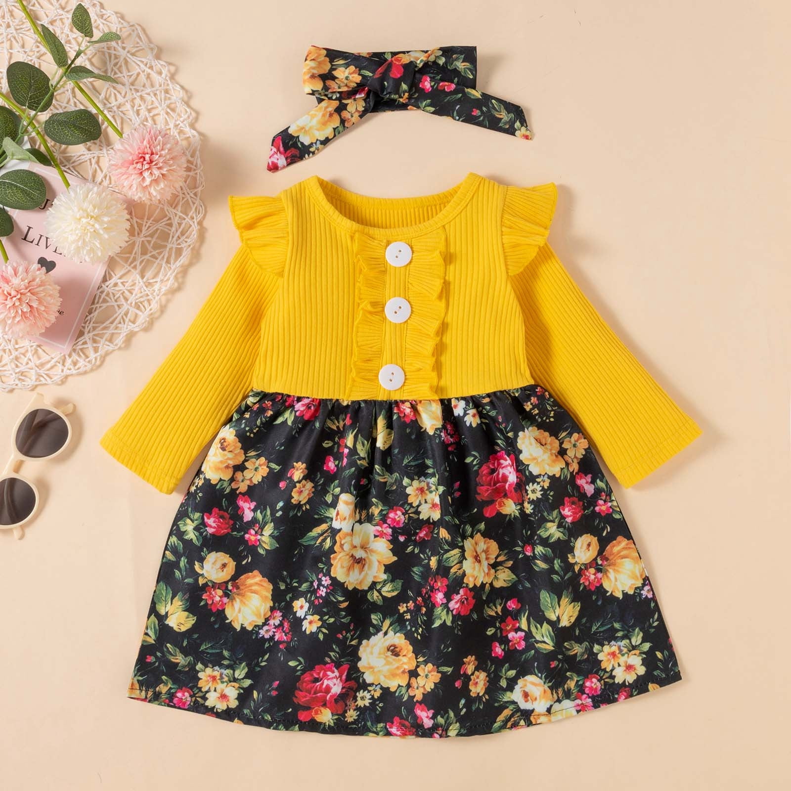 Bnwani Plus Size Outfits Baby Sleeve Printed Leopard Set Toddler Long ...