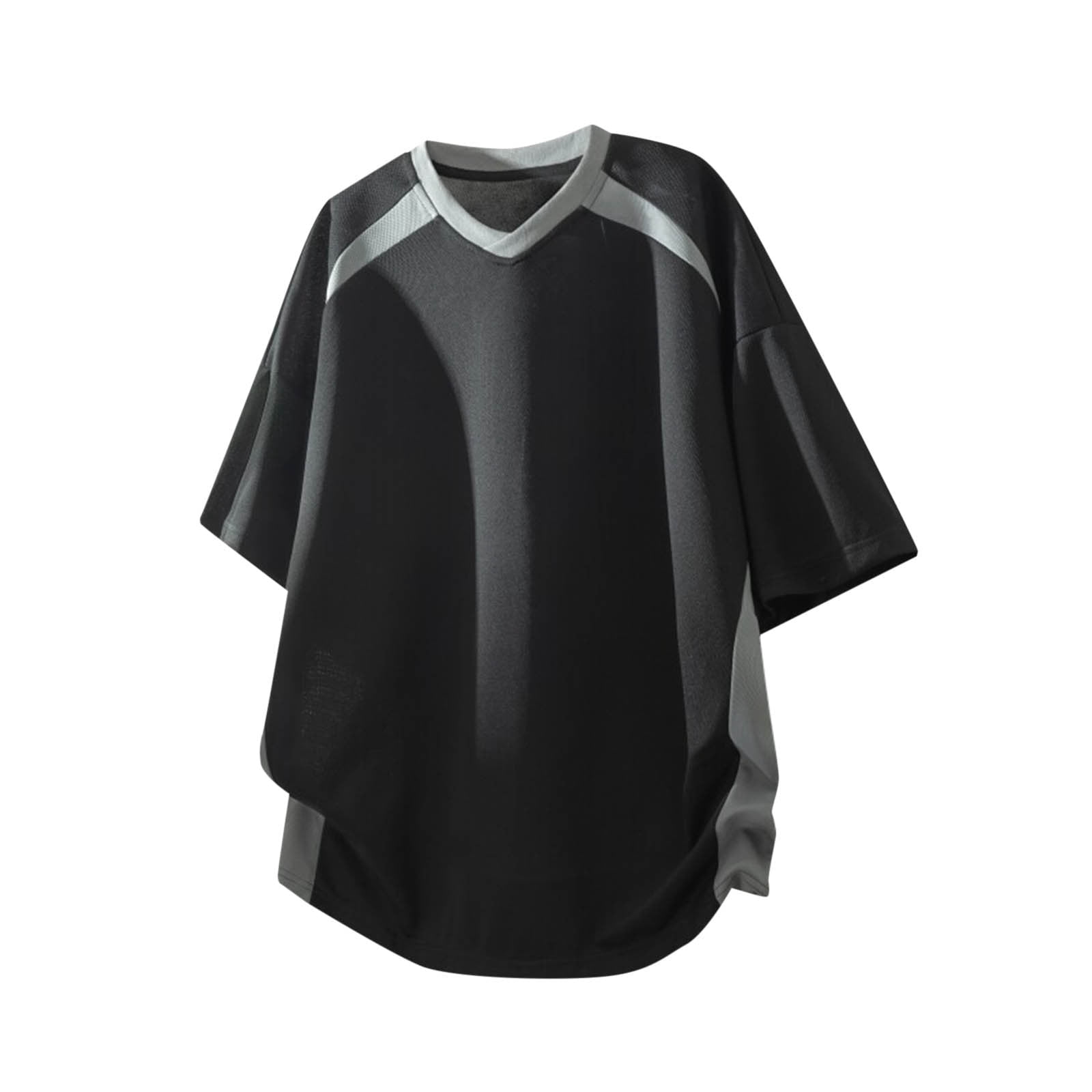 Bnwani Shirts for Men Quick Dry Tee Solid Color Active Shirts Black 3XL ...