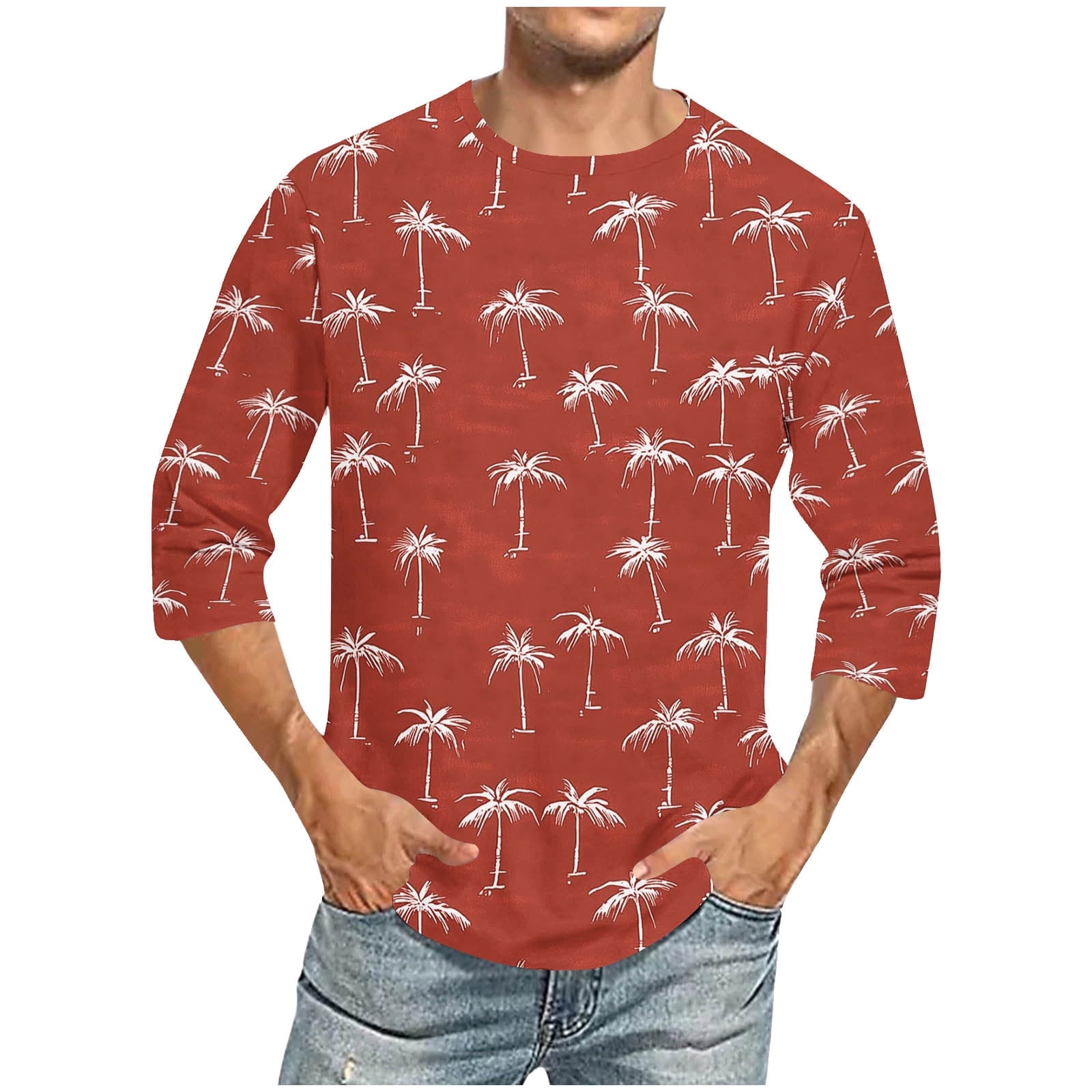 Bnwani Shirts for Men Quick Dry Tee Solid Color Active Shirts Orange M ...