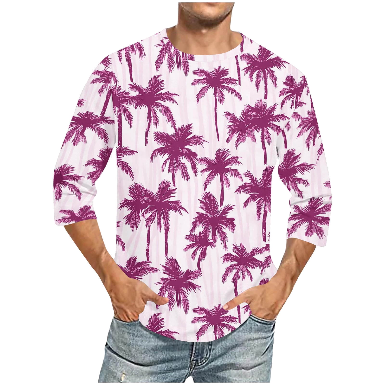 Bnwani Shirts for Men Quick Dry Tee Solid Color Active Shirts Purple ...