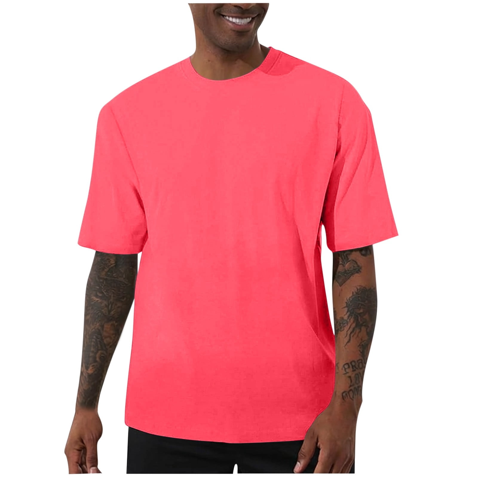 Bnwani Shirts for Men Quick Dry Tee Solid Color Active Shirts ...