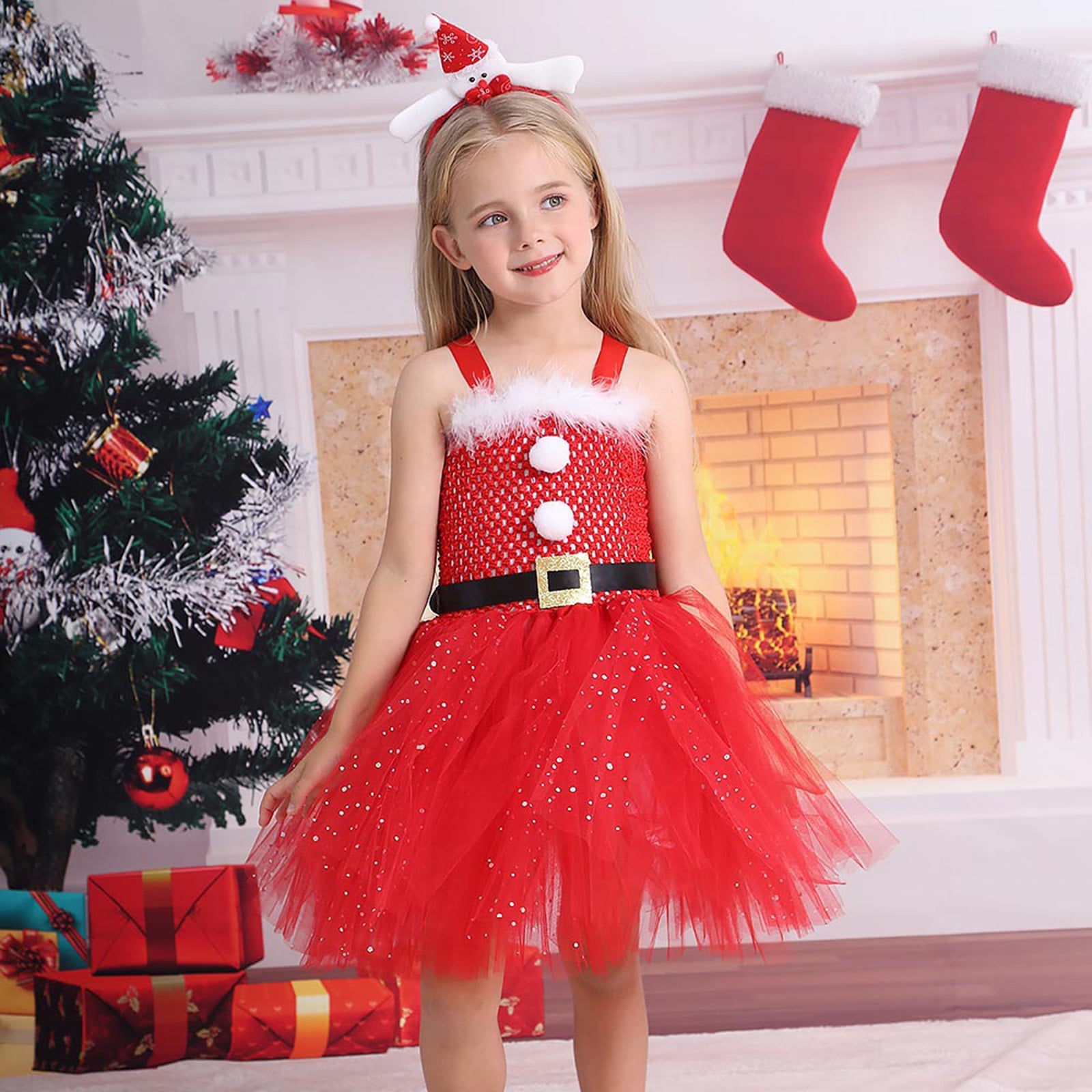 Bnwani Skorts for Girl Dressy Casual Santa Claus Costume, Girl ...
