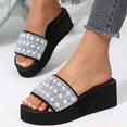 Bnwani Slides for Women,Slides Shoes,Round Toe,Platform,Rhinestone,Wide ...