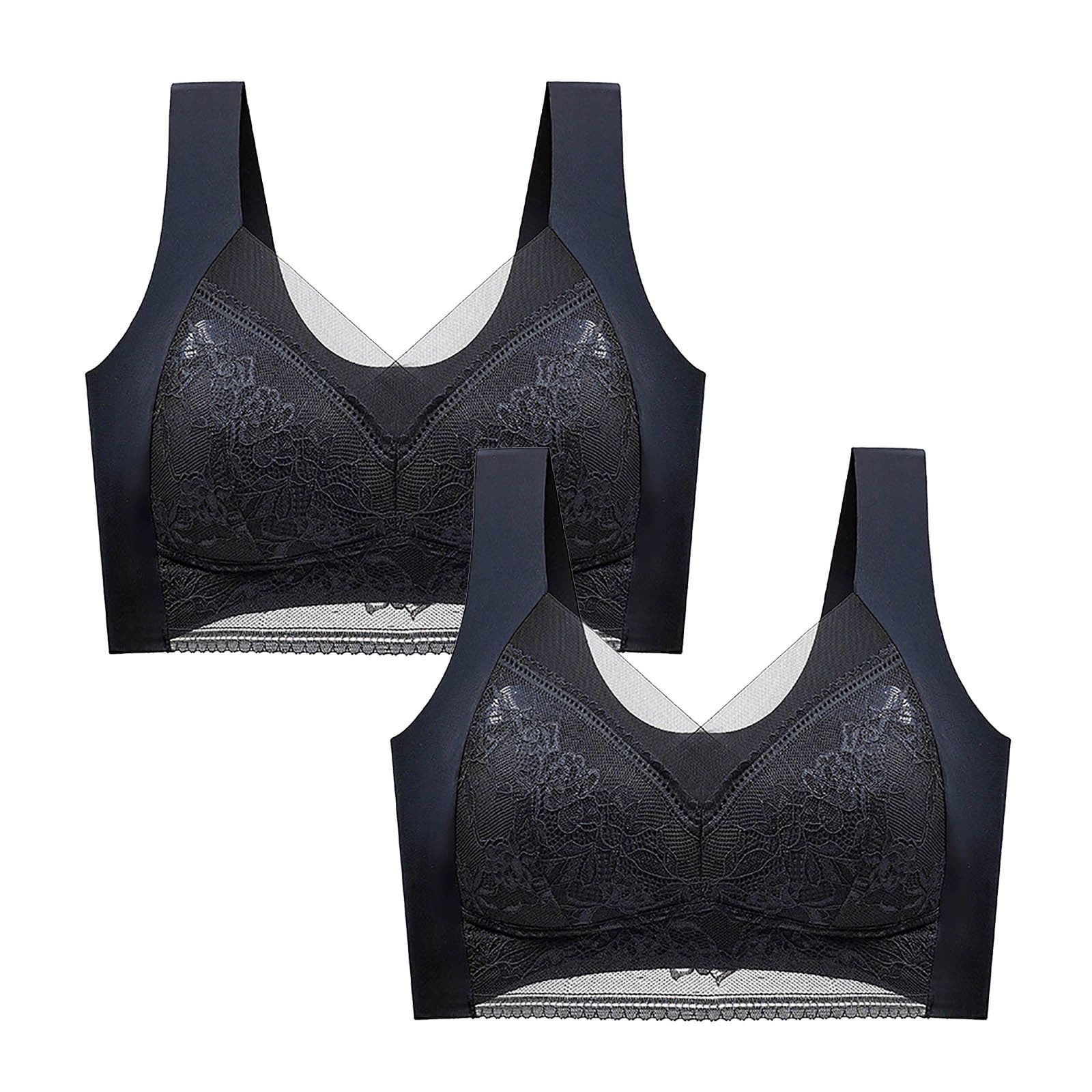 Bnwani Sports Bras for Women High Support Bralette Lace Gathered Bra ...