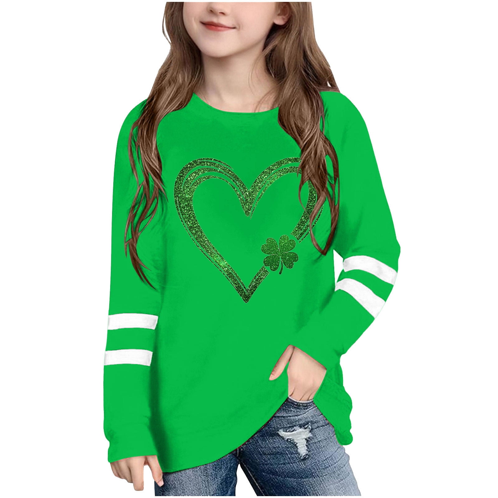 Bnwani St. Patricks Day Long Sleeve Toddler Shirt Crew Neck Casual Fashion Cute Printed Tops ...