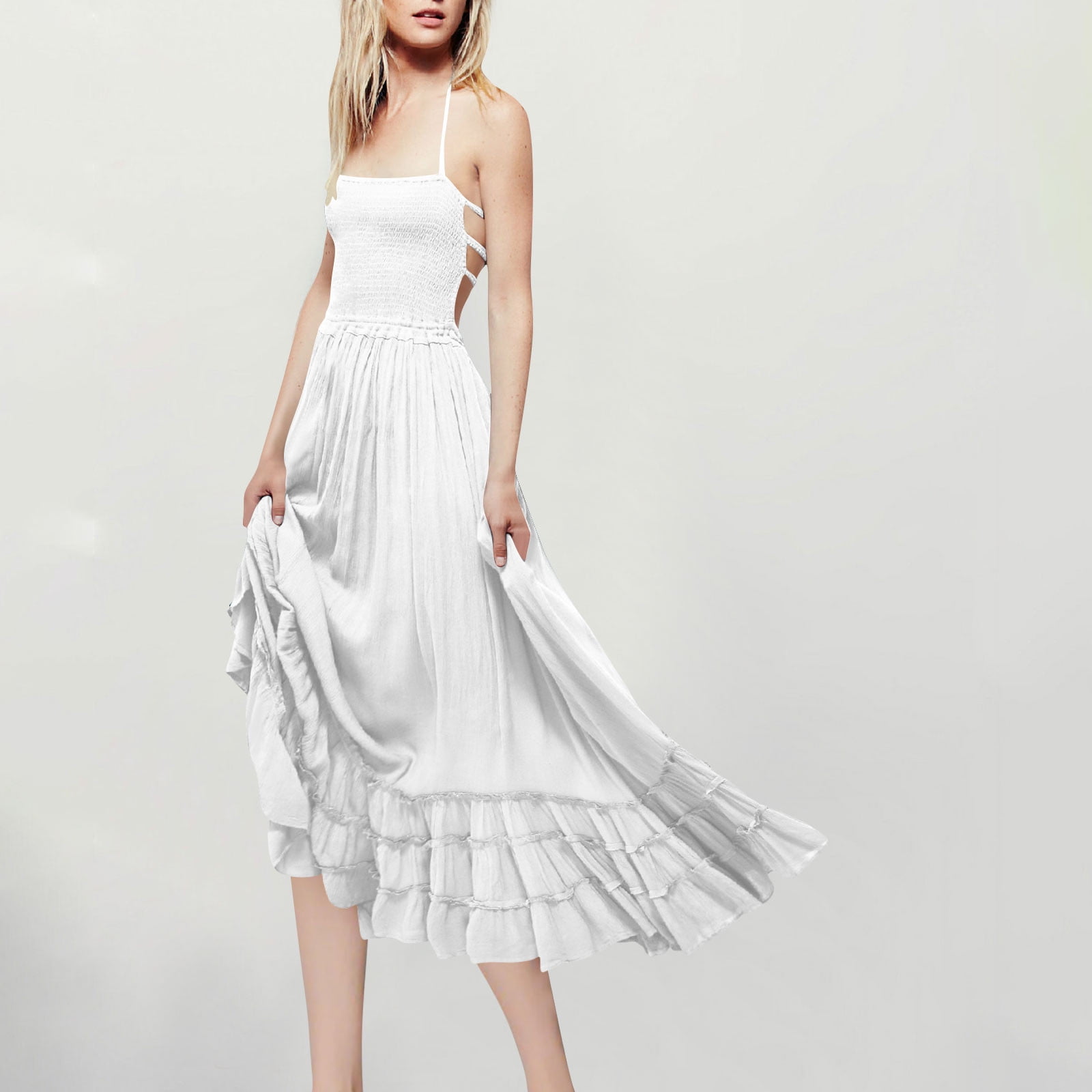Bnwani Summer Maxi Dresses for Women,Summer Dresses,Backless,Casual ...