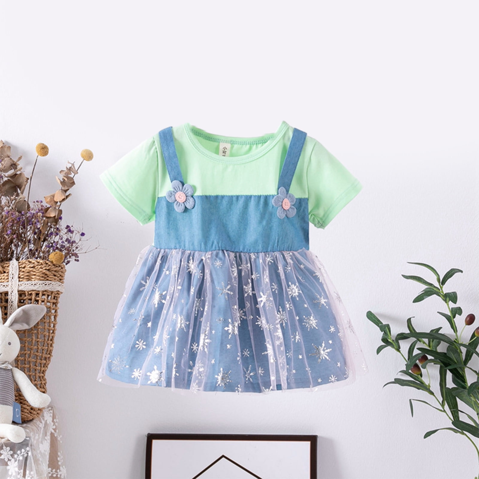 Bnwani Summer Skirts Toddler Girl Short Sleeve Sun Dress Flowers ...