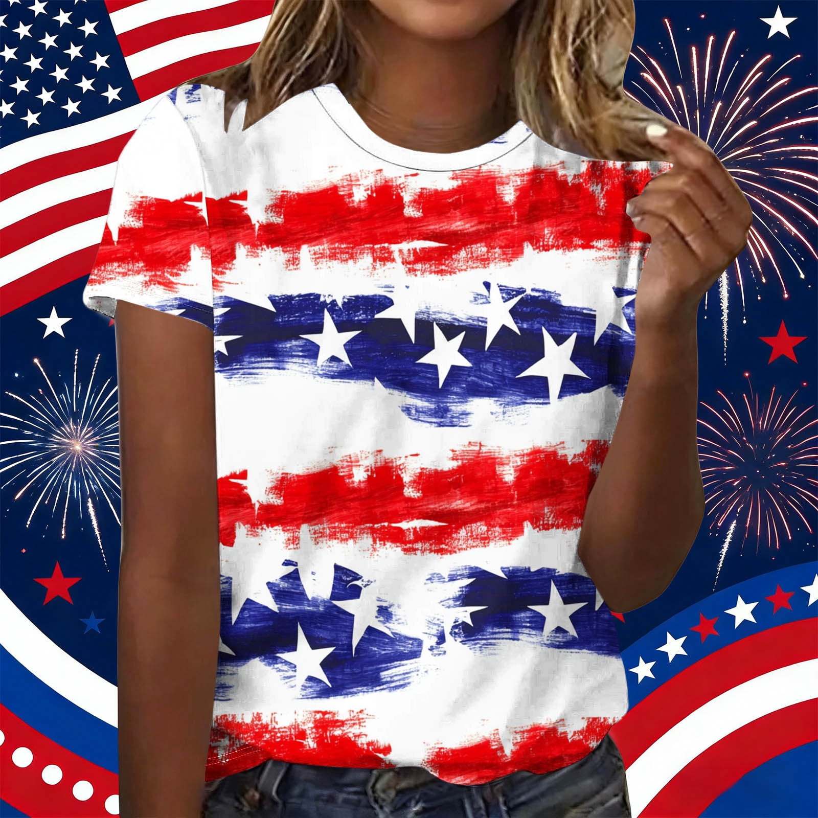 Bnwani T-Shirts Graphic,T-Shirts for Women,Casual,Independence Day ...