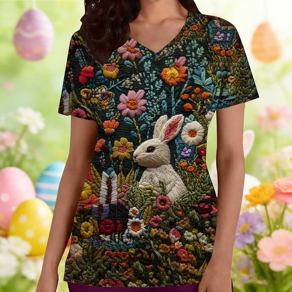 Bnwani T-Shirts Graphic,T-Shirts for Women,Pockets,V-Neck,Casual,Retro ...