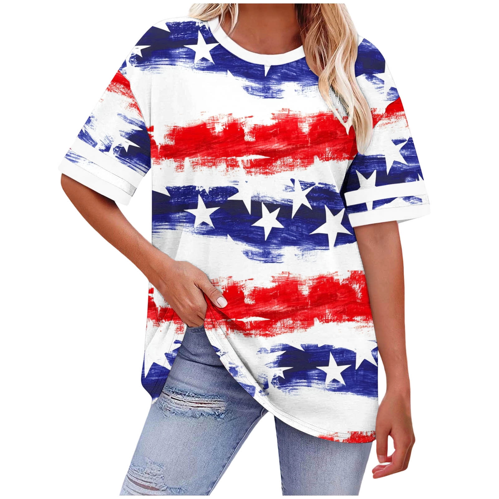 Bnwani T-Shirts Graphic,Womens T Shirt,Color Block,Plus Size,Short ...