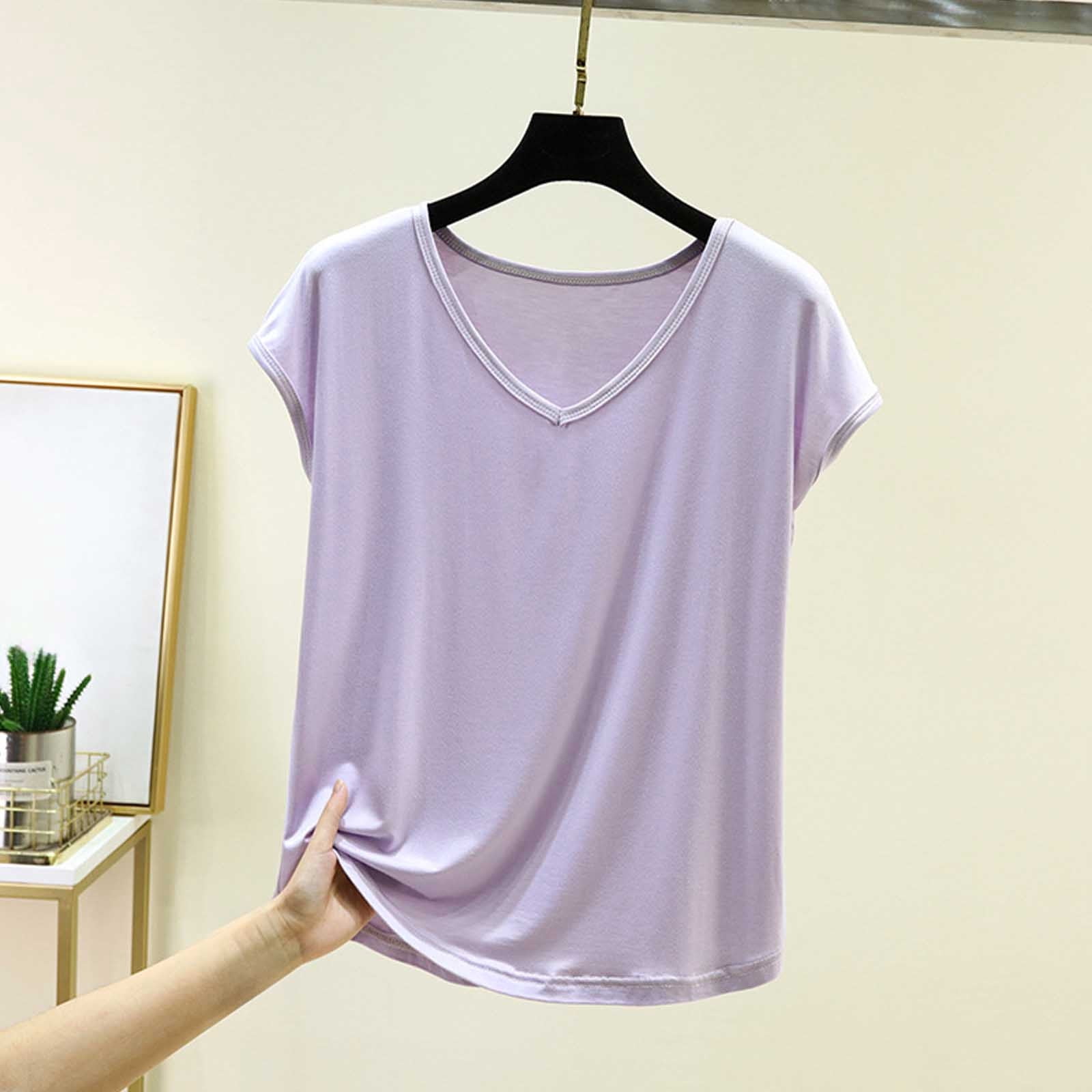 Bnwani T-Shirts for Women,Womens T Shirt,Casual,V-Neck,Short Sleeve ...