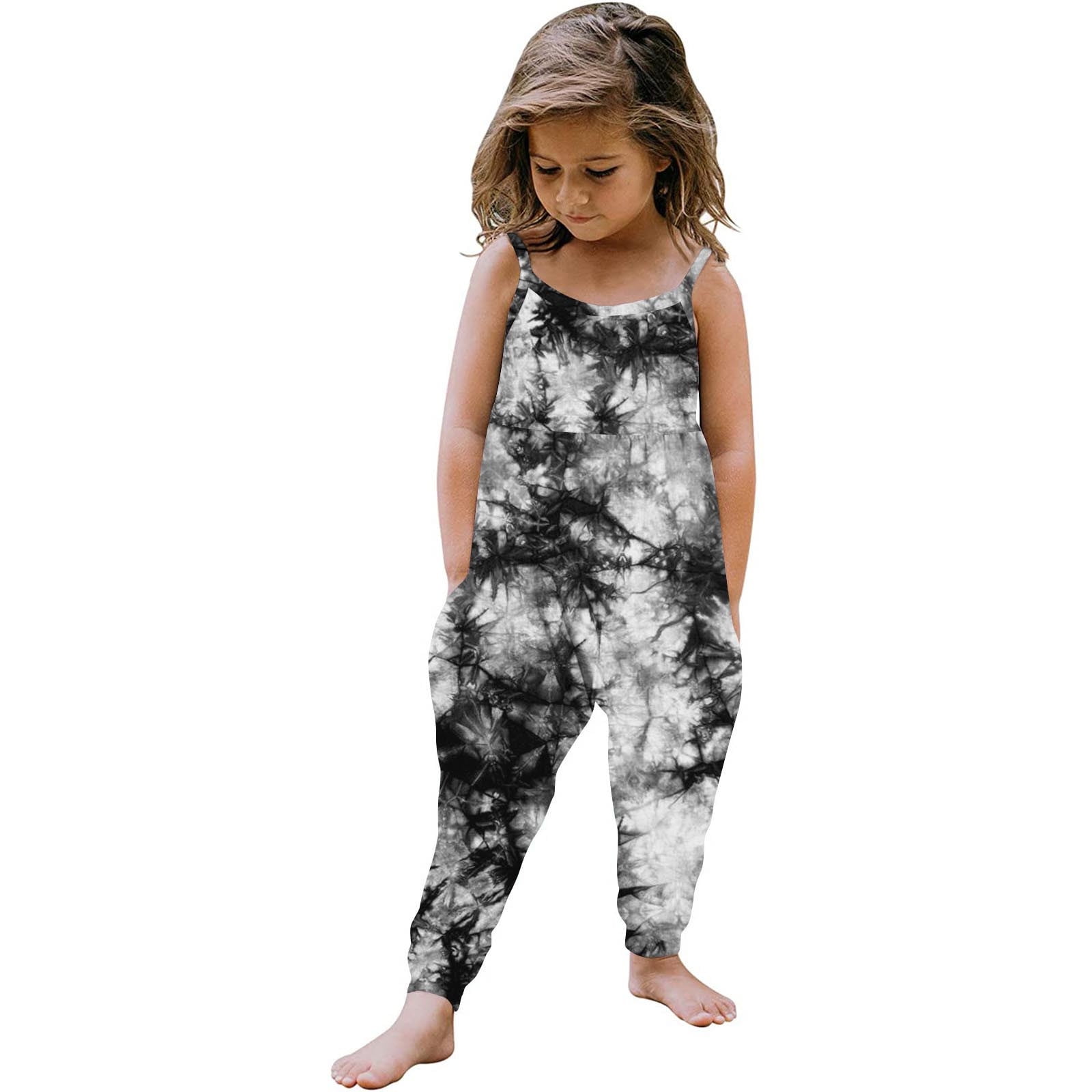 Bnwani Toddler Romper Toddler Girls Kids Printing Jumpsuit Playsuit ...